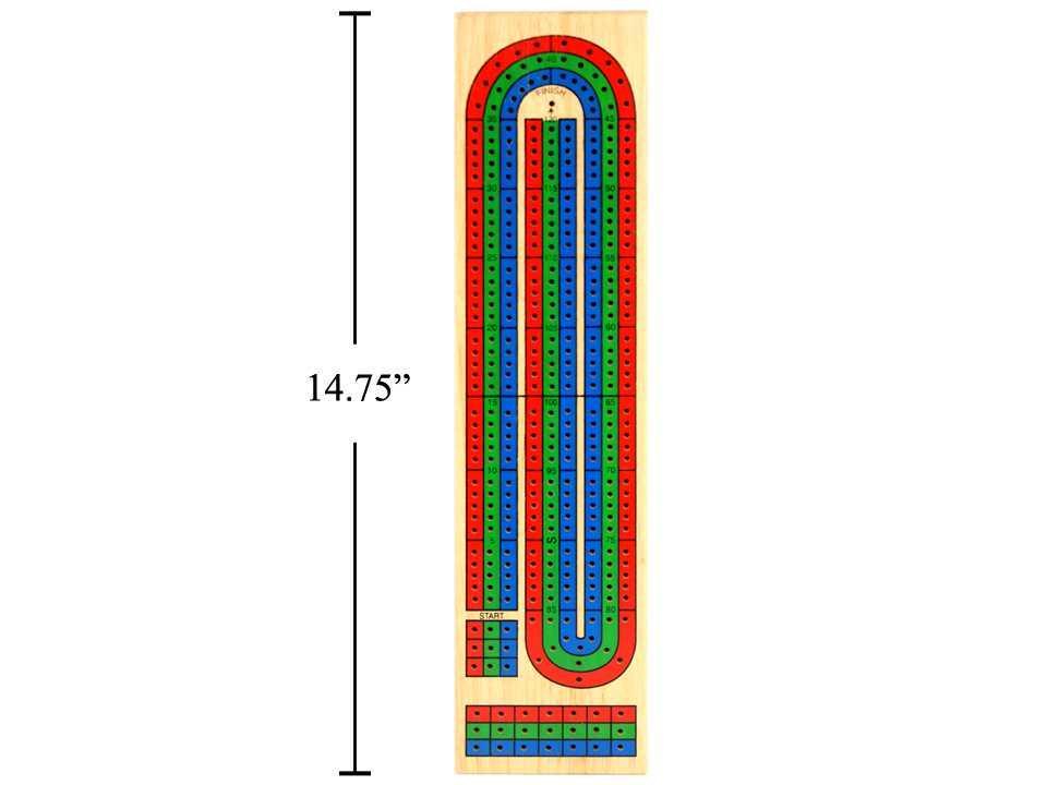 Triple-Lane Wooden Cribbage Board - Classic Game for All Ages
