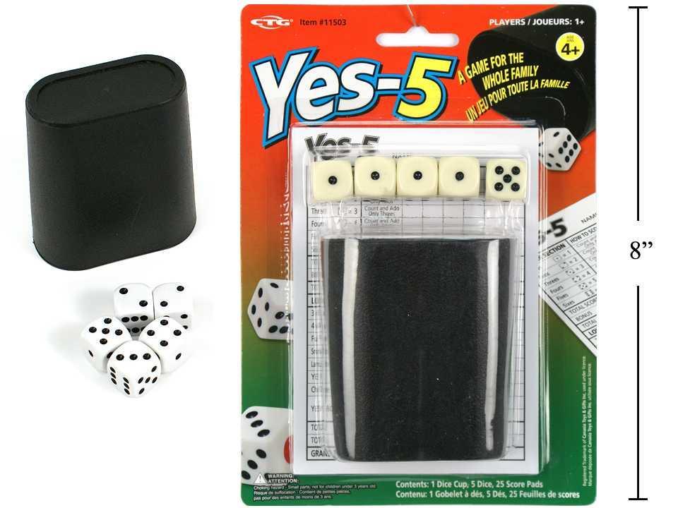Yes-5 Dice Game Set - Fun Family Entertainment Online