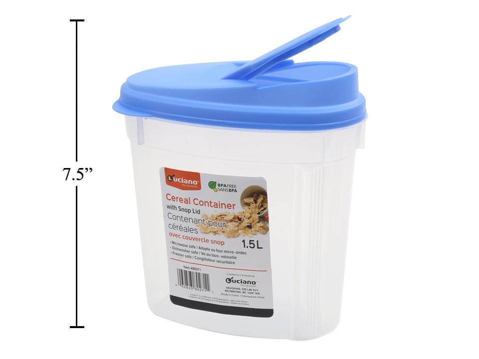 Luciano 1.5L Oval Cereal Container - Secure Snap Lid Storage